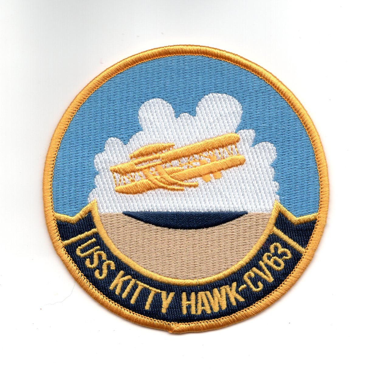 No.1158 ☆横振り刺繍パッチ☆ USS KITTY HAWK CV-63 AV8R Stuff - Military Patches & Emblems